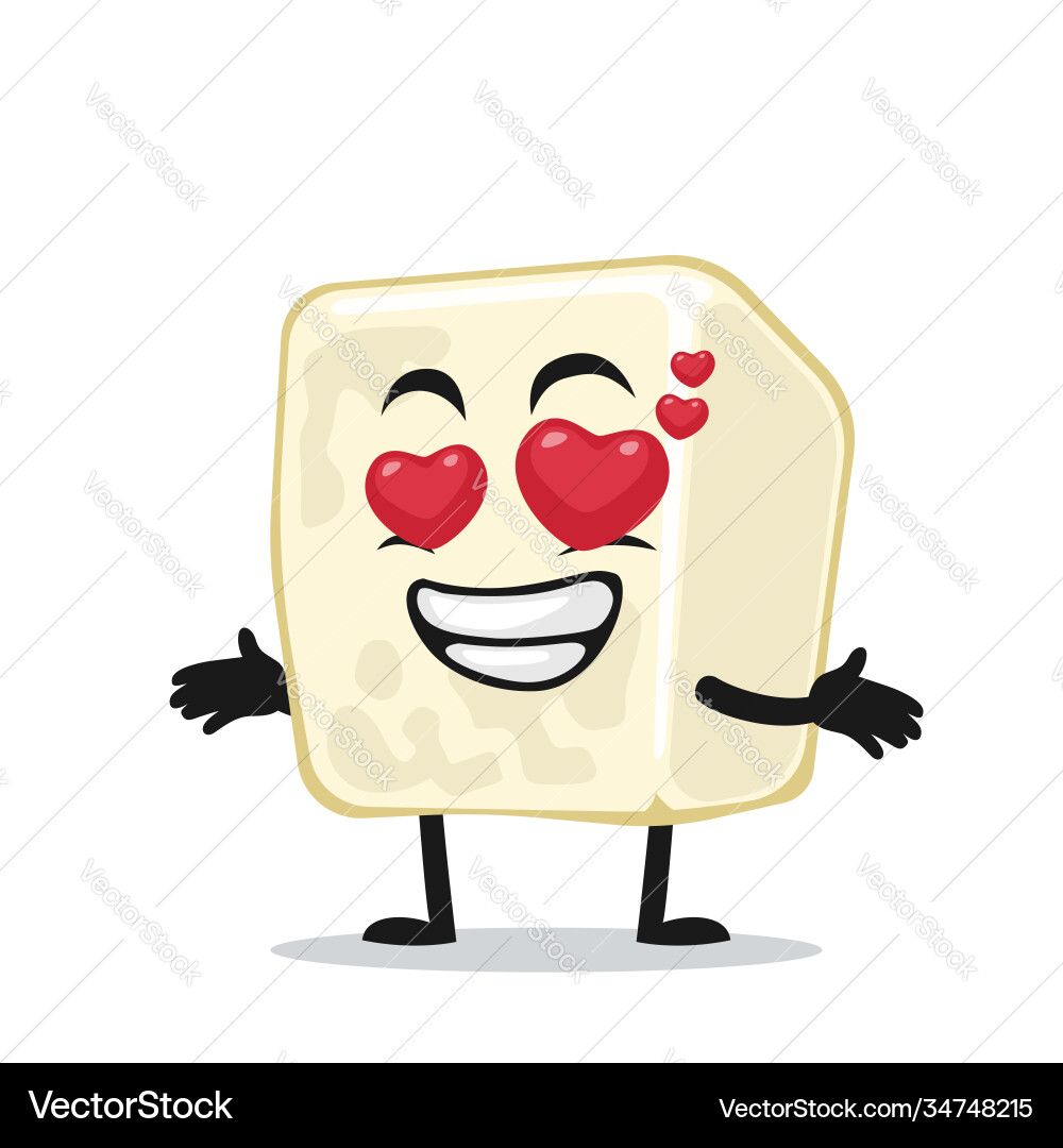 Tofu mascot or character Royalty Free Vector Image