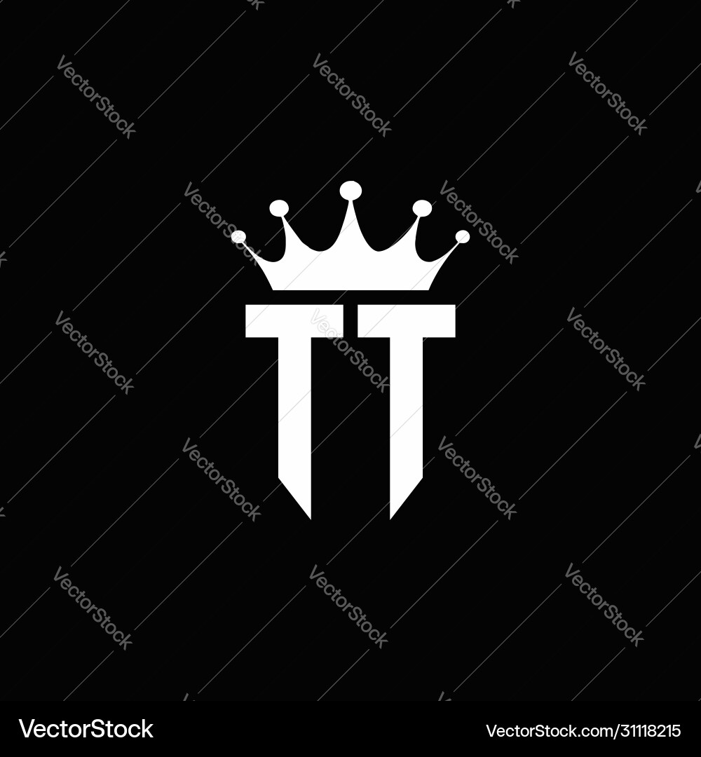 Tt logo monogram emblem style with crown shape Vector Image