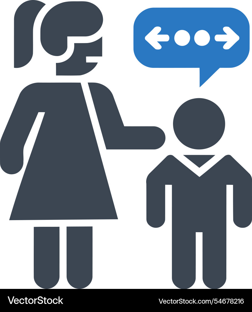Adult guiding child icon Royalty Free Vector Image