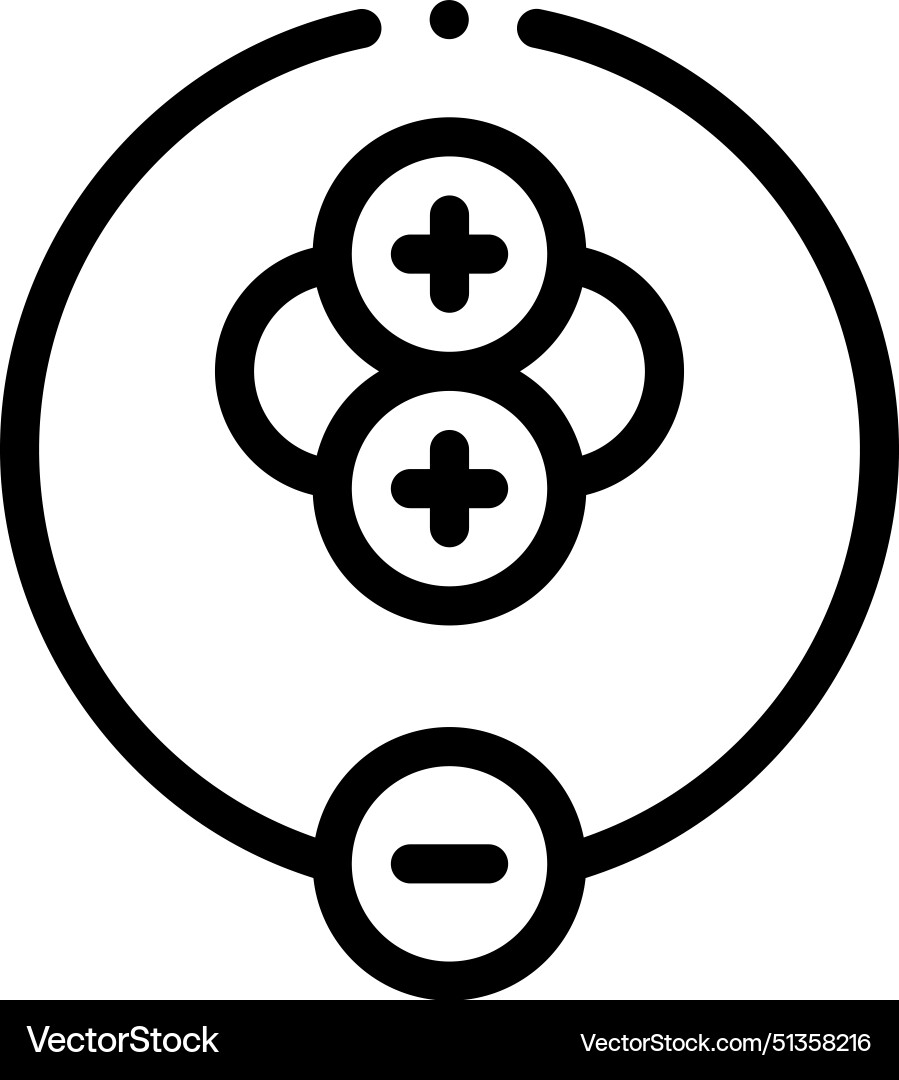 Atomic Structure Icon Thin Linear Style Design Vector Image