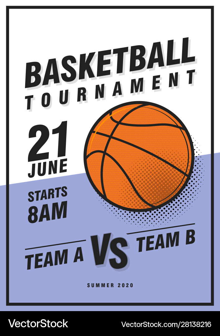 Basketball tournament posters flyer Royalty Free Vector