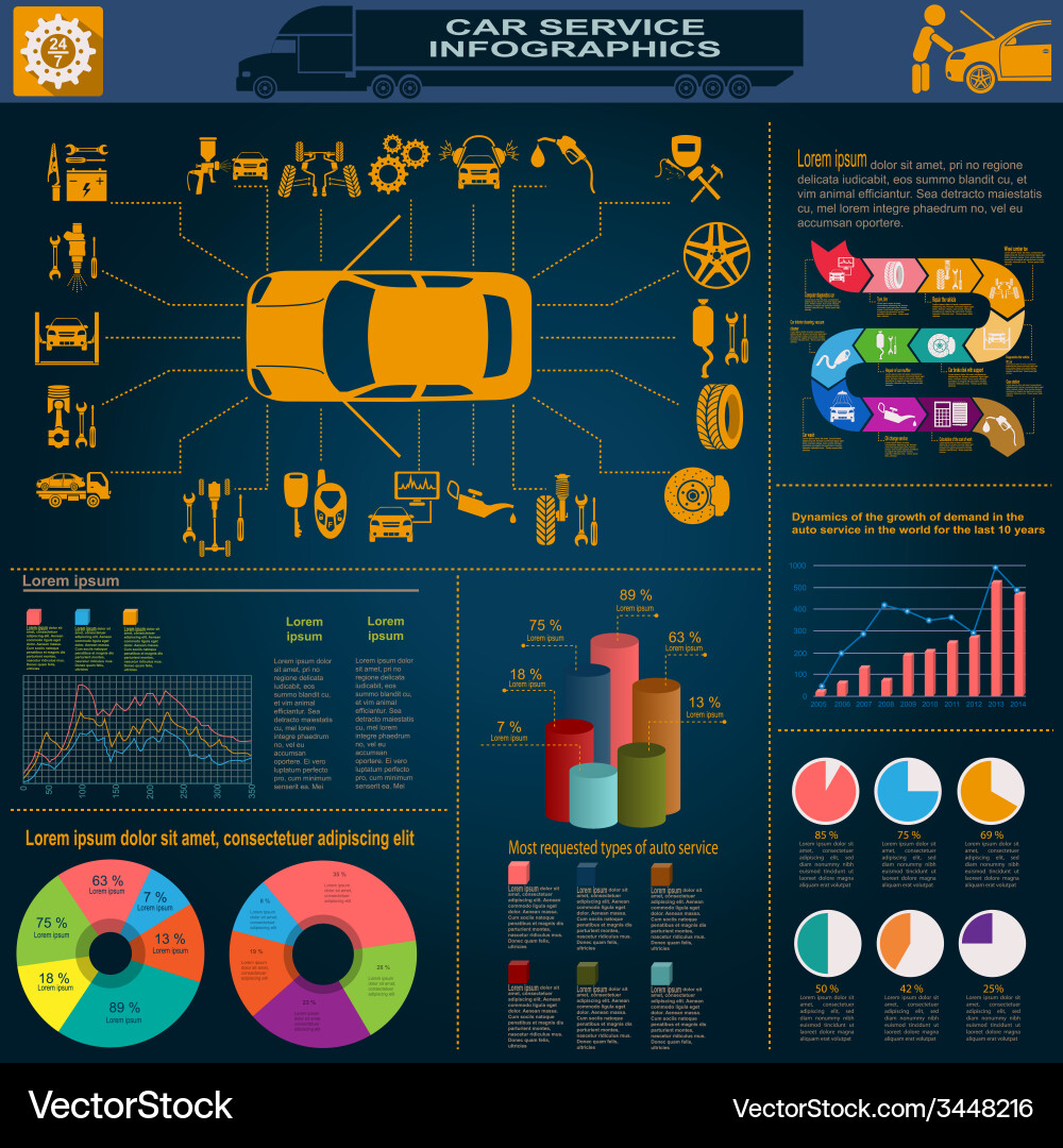 Car service infographics 28 Royalty Free Vector Image