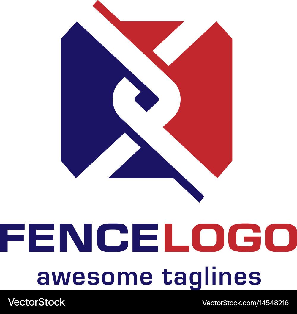 Chain link fence logo Royalty Free Vector Image