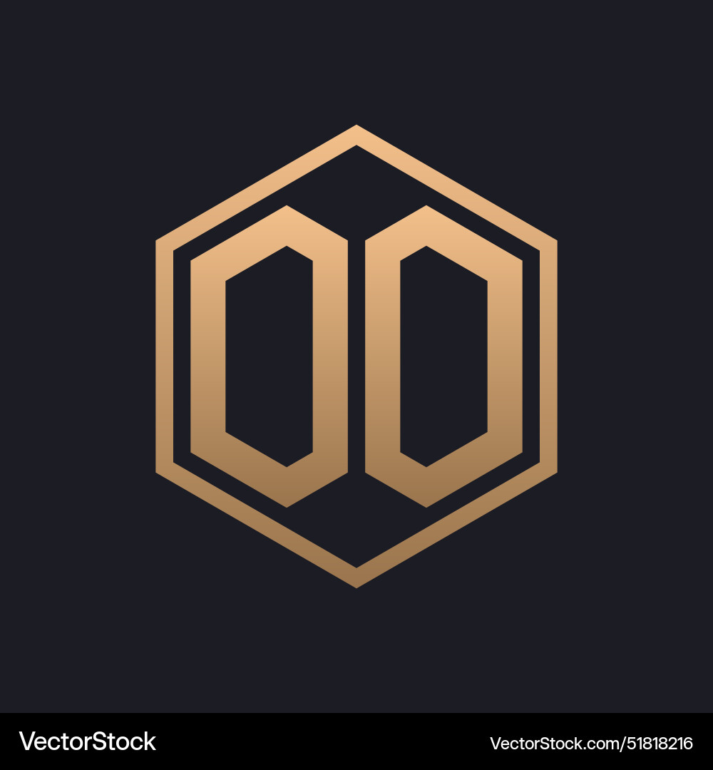 Elegant hexagon letter oo logo design initial Vector Image