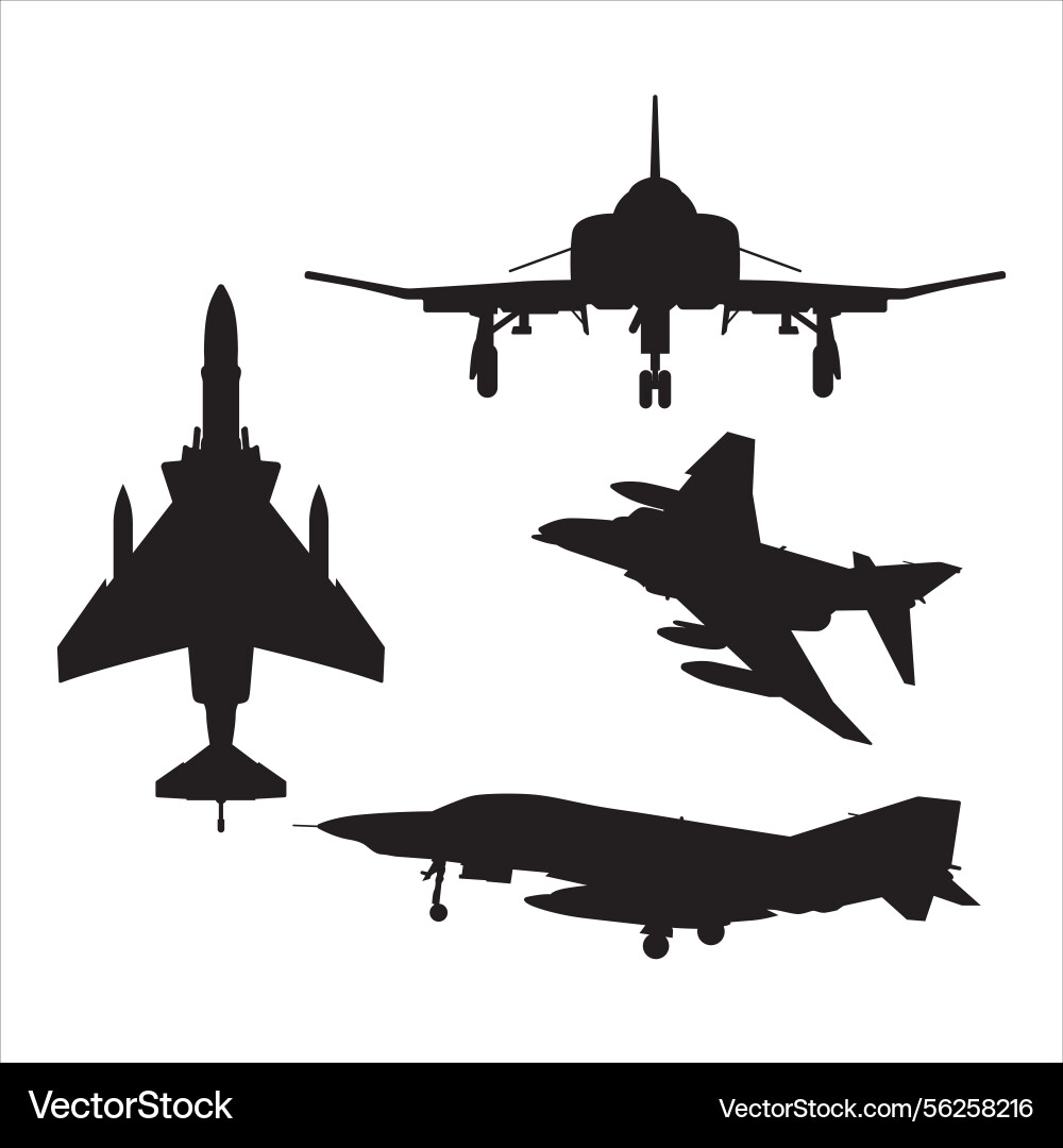 F-4 phantom svg military figh Royalty Free Vector Image