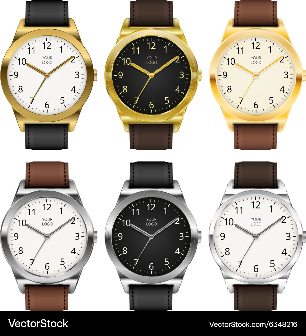 Gold watch Royalty Free Vector Image - VectorStock