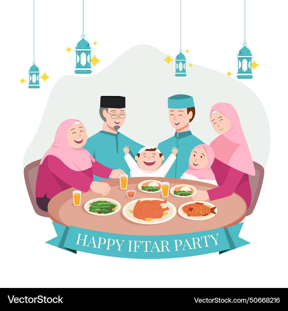 Happy iftar Royalty Free Vector Image - VectorStock