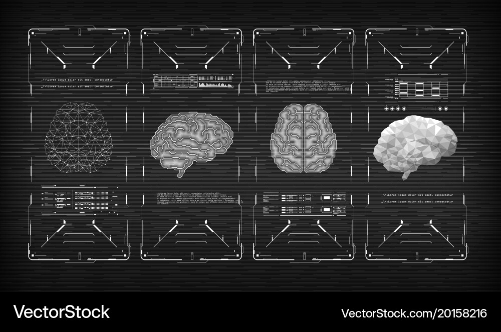Head-up display banners for the web and app Vector Image