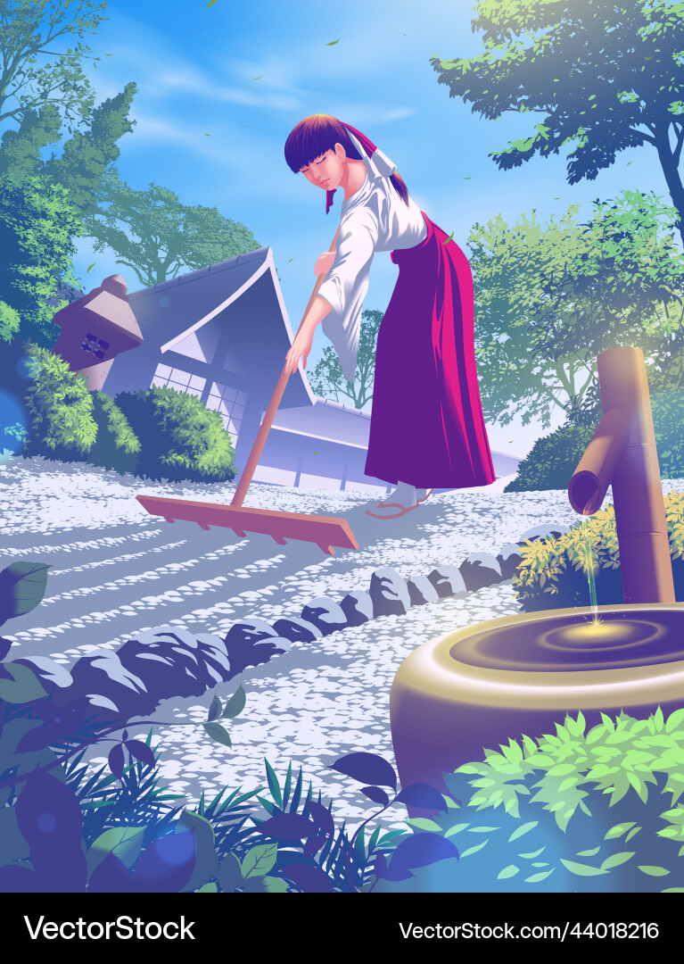 Raking the gravel Royalty Free Vector Image - VectorStock