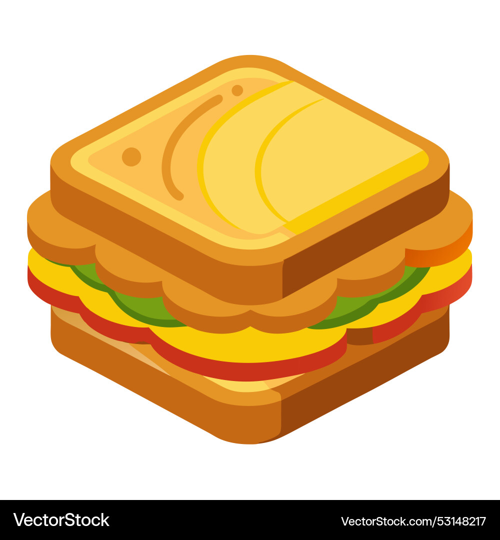 Cheese toast sandwich Royalty Free Vector Image