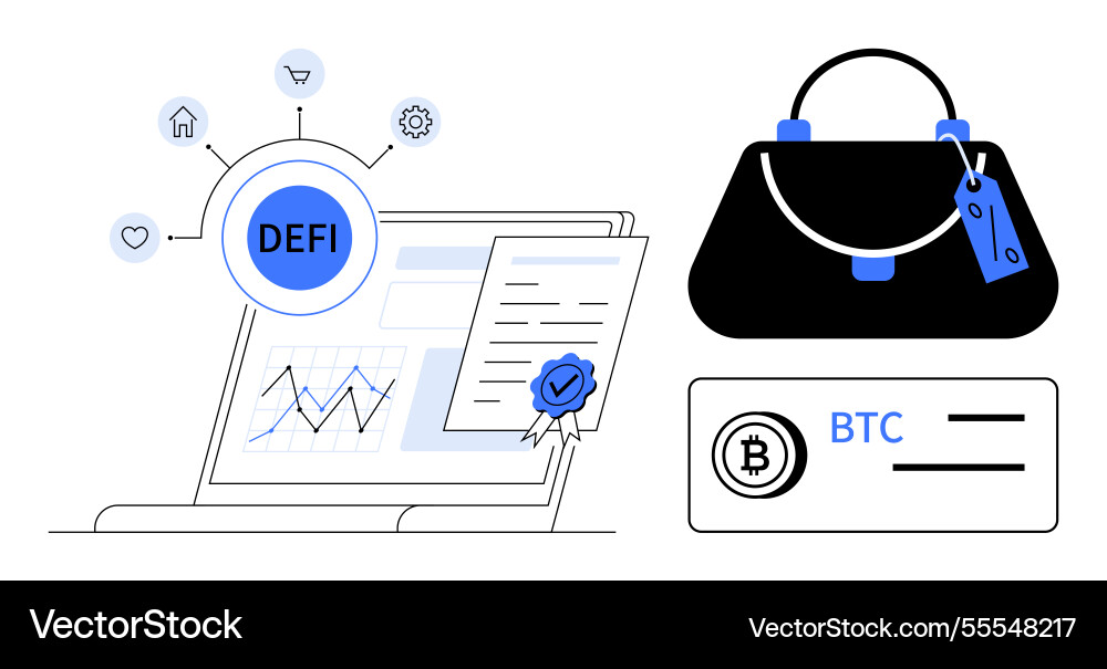 Decentralized finance defi with digital wallets Vector Image