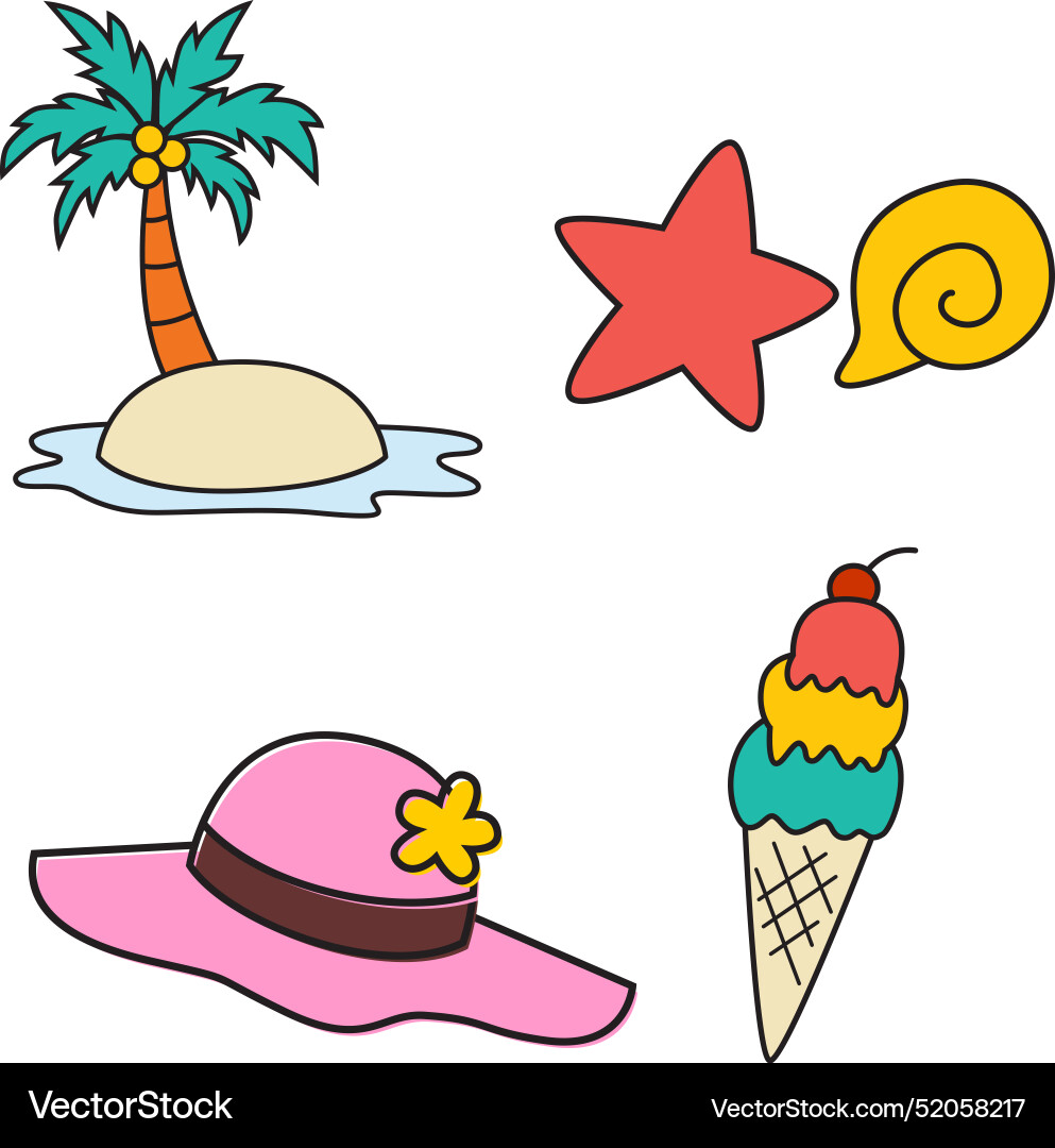 Flat and simple summer vacation icon Royalty Free Vector