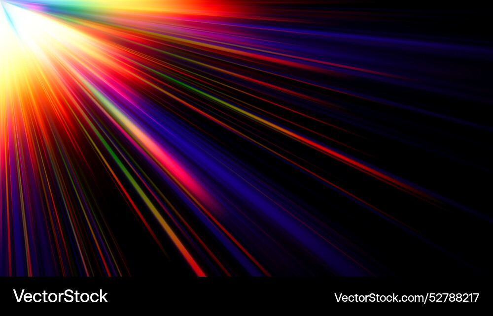 Rainbow gradient dispersion glowing rays and flare