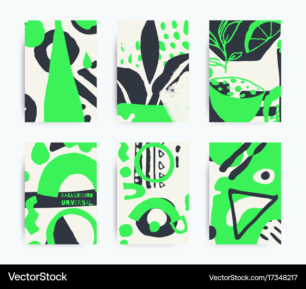 Set of decorative handmade backgrounds Royalty Free Vector