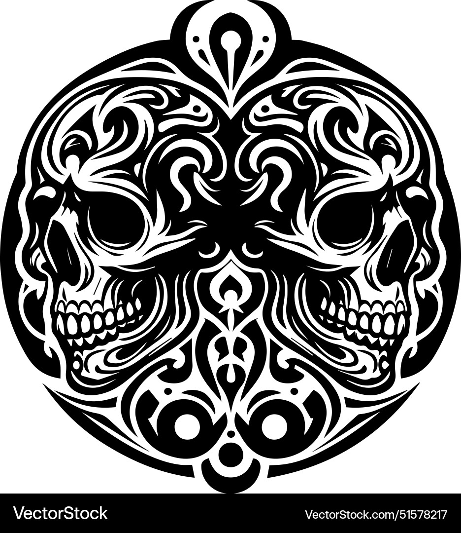 Skull and bones mortal symbol isolated on white Vector Image