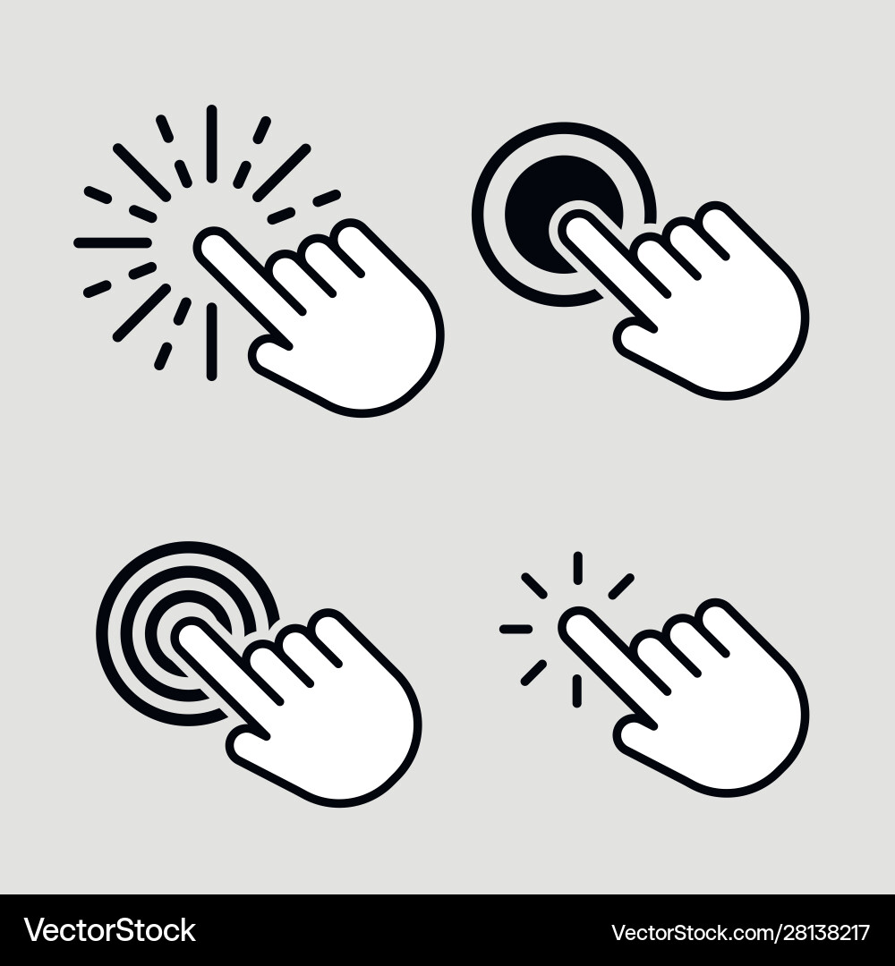 Touch icons set isolated for graphic and web Vector Image
