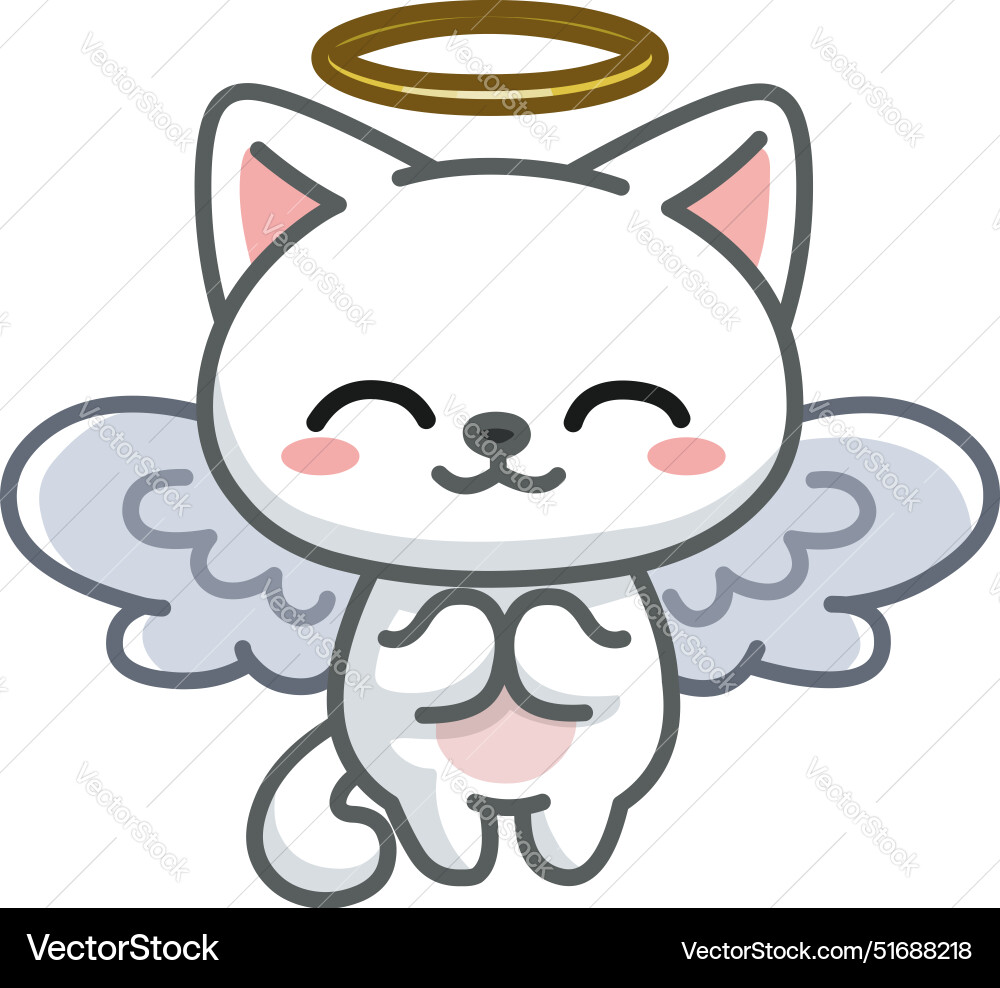 Angel cat Royalty Free Vector Image - VectorStock