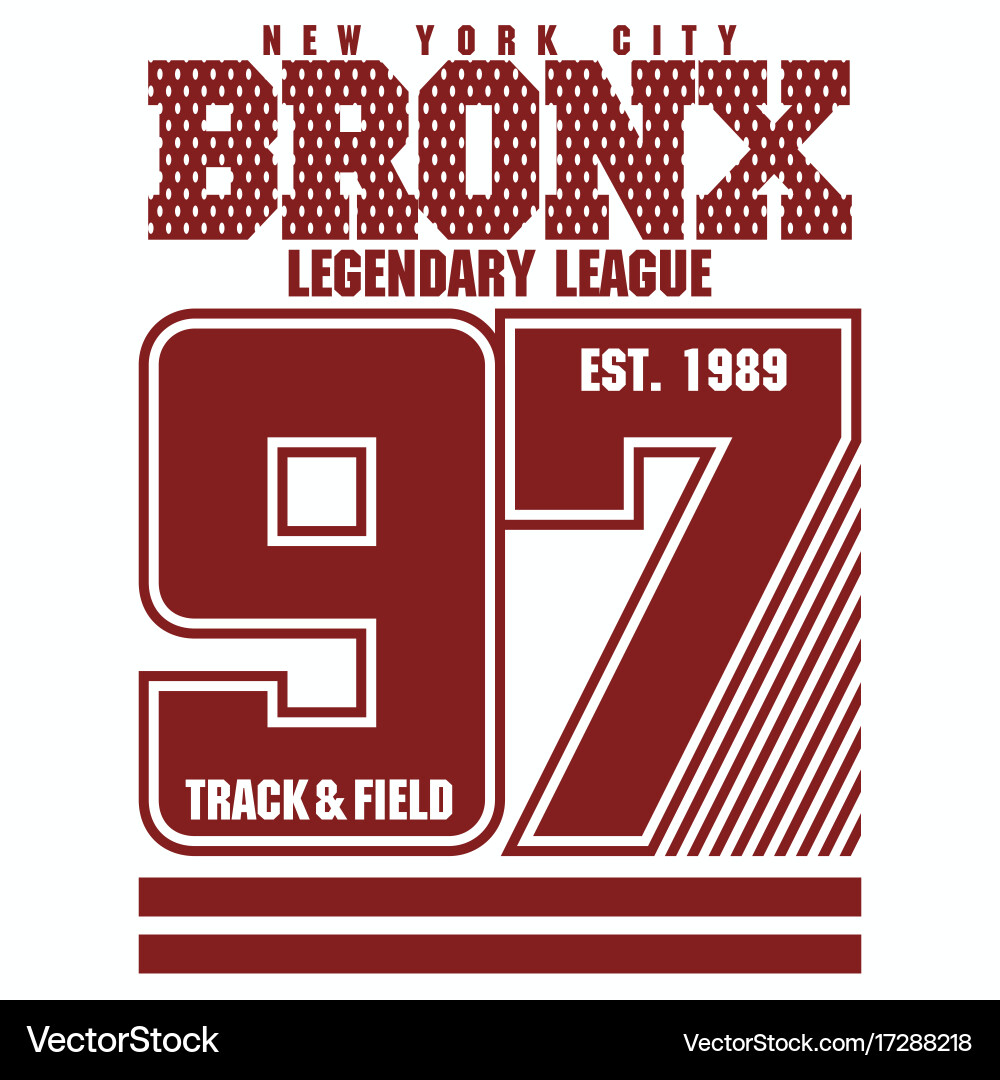 Bronx t-shirt graphics Royalty Free Vector Image
