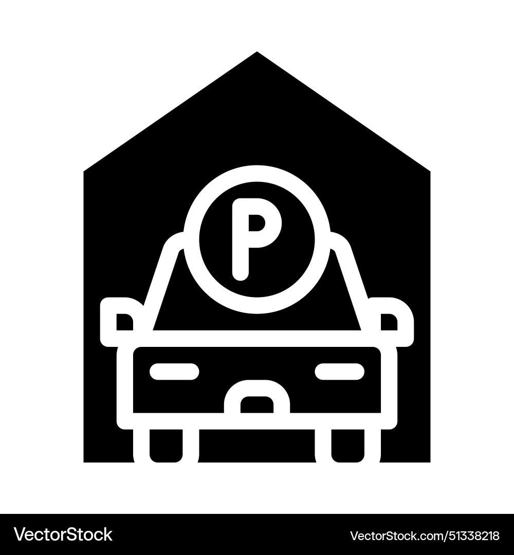 Garage space solid icon parking building symbols Vector Image