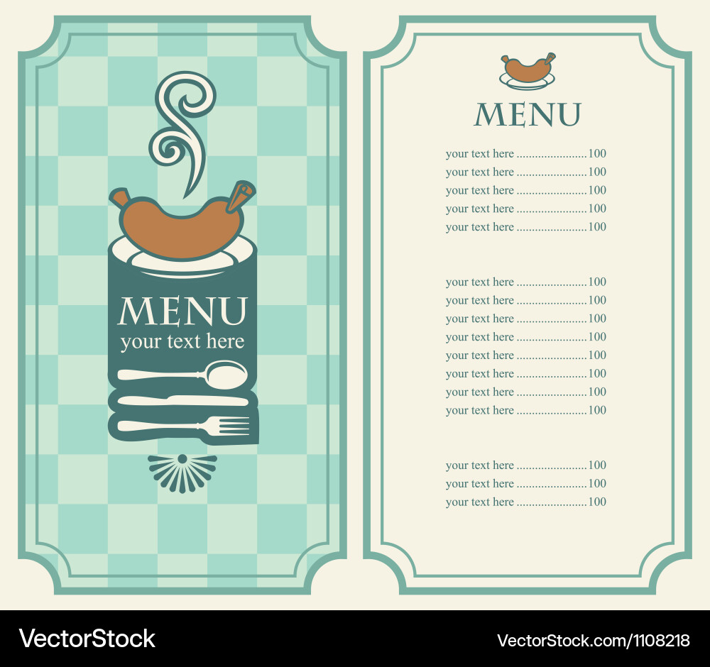 Menu sausage Royalty Free Vector Image - VectorStock