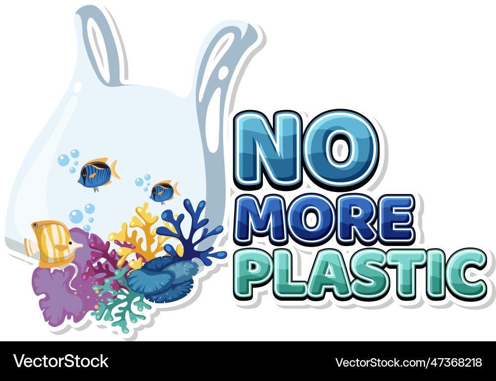 No more plastic logo banner design Royalty Free Vector Image