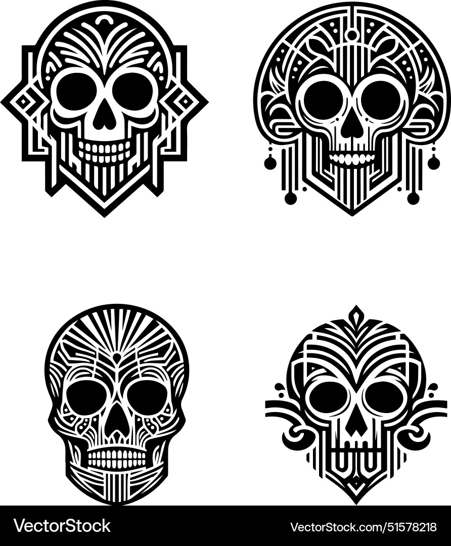 Skull and bones mortal symbol isolated on white Vector Image
