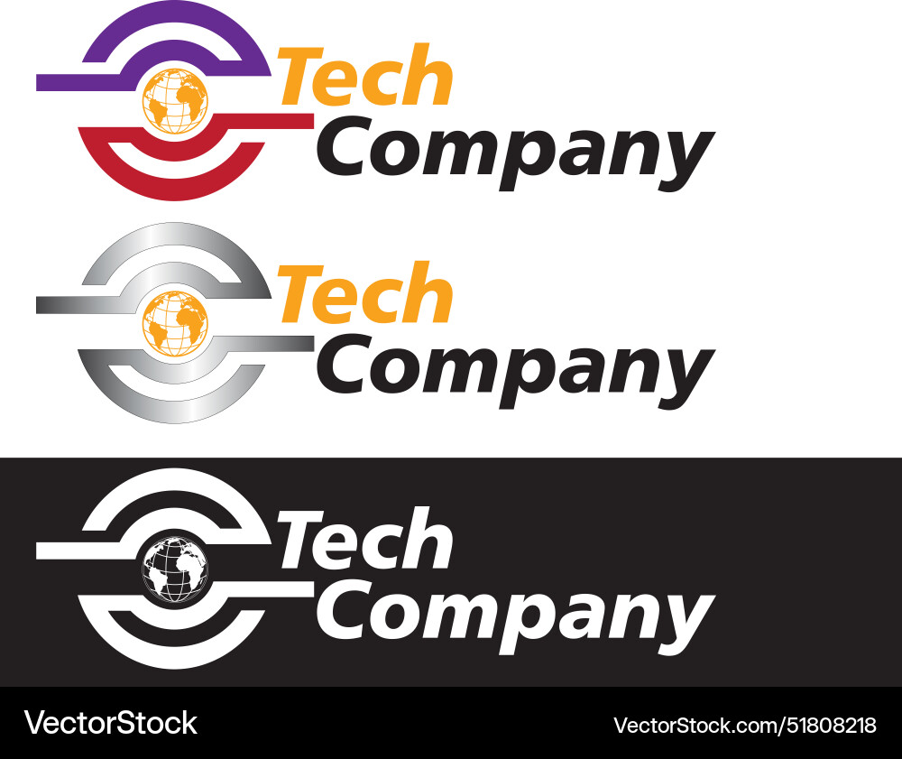 Technology company logo Royalty Free Vector Image