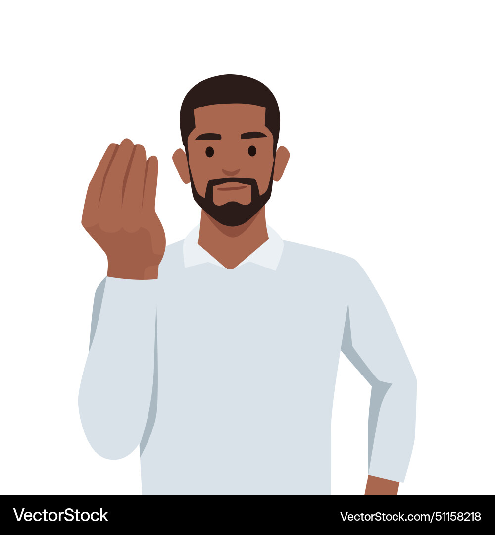 Young black man doing bellissimo hand gesture Vector Image