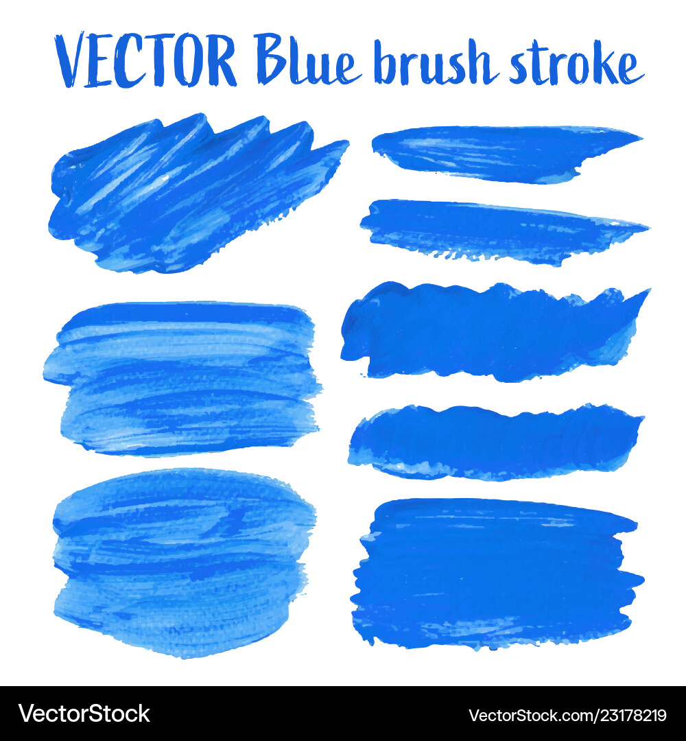 Blue brush stroke isolated on white background Vector Image