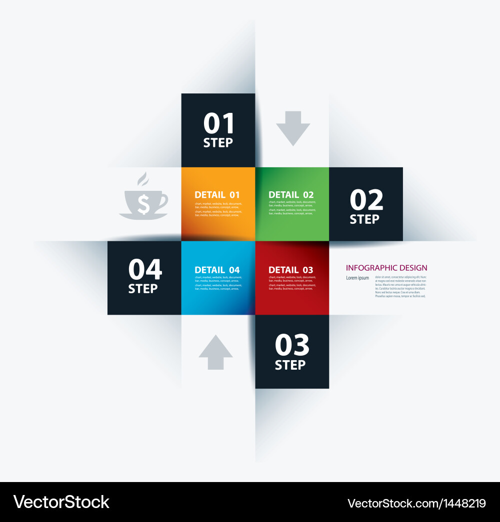 Business step paper lines and numbers Royalty Free Vector