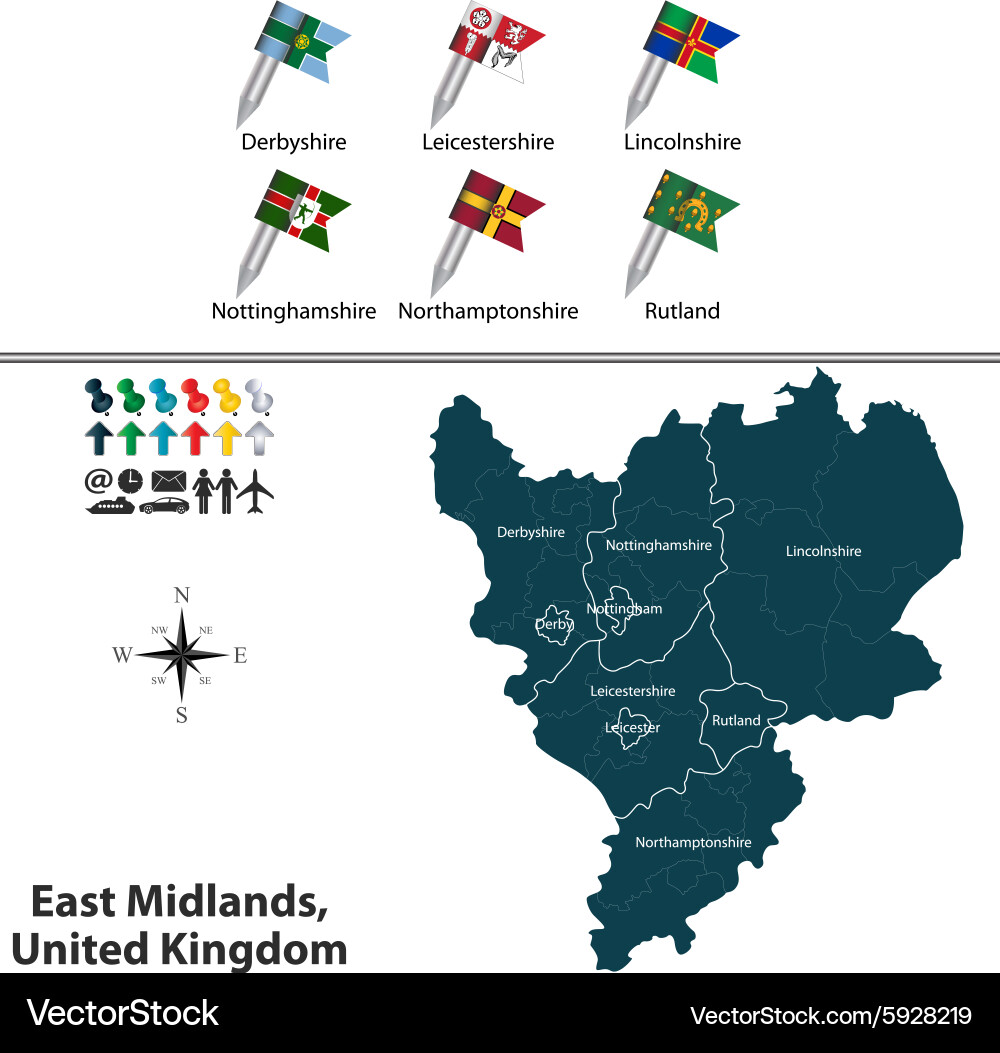 East midlands Royalty Free Vector Image - VectorStock