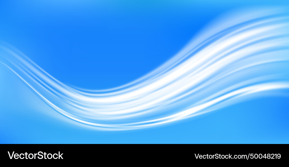 Fresh air flow white wind waves effect on blue Vector Image