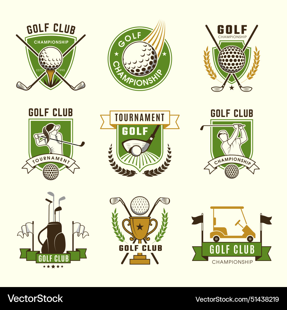 Golf Club Badges & Sport Elements Royalty Free Vector
