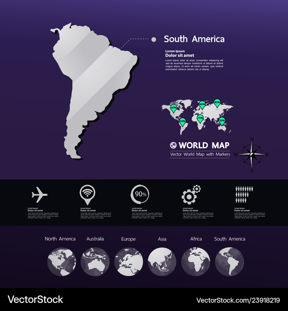 Grand world map graphic element Royalty Free Vector Image