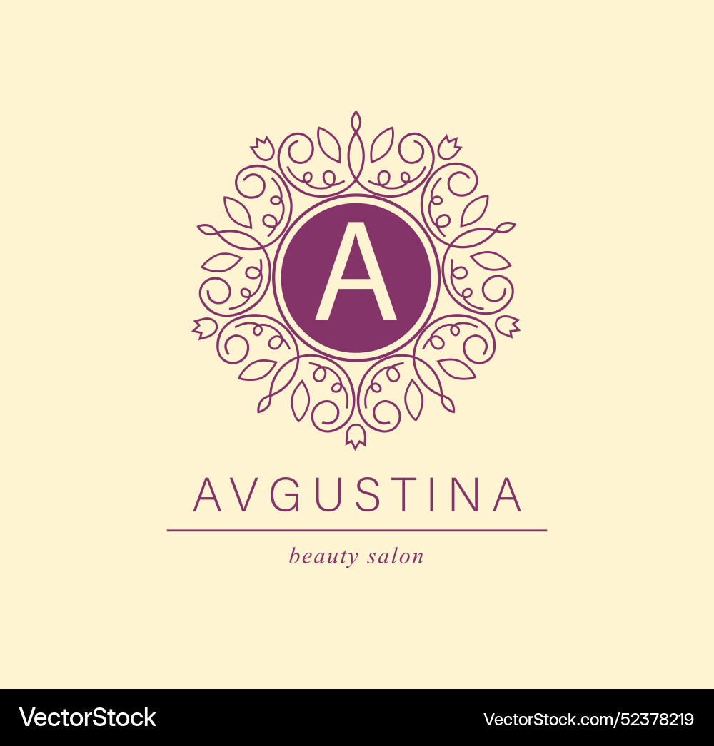 Monogram of letters with organic plant elements Vector Image
