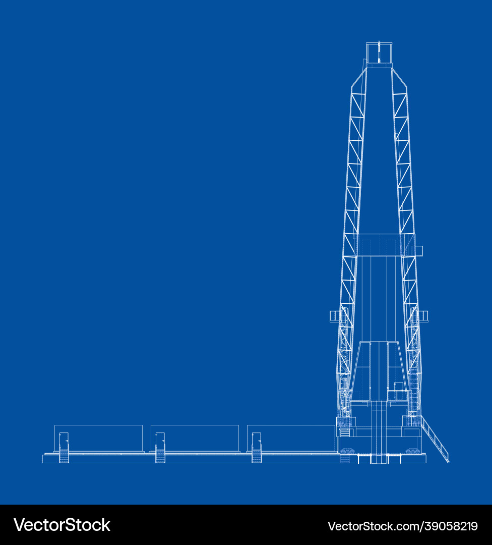Oil rig orthography Royalty Free Vector Image - VectorStock