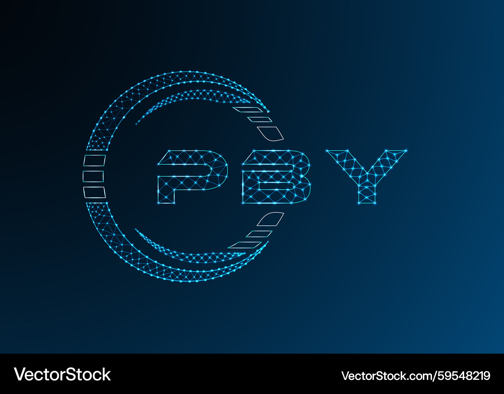 PBY Low Poly Letter Logo Royalty Free Vector Image
