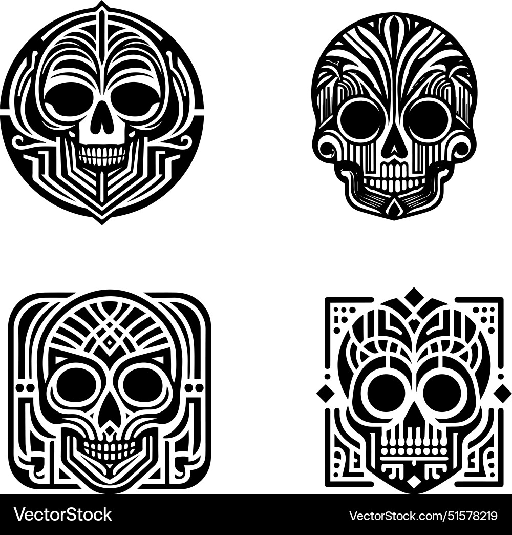 Skull and bones mortal symbol isolated on white Vector Image