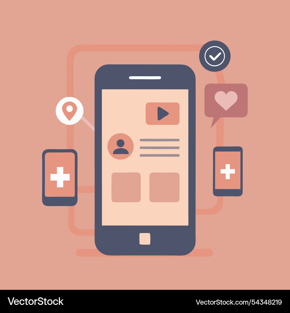 Sleek mobile app interface showcasing Royalty Free Vector