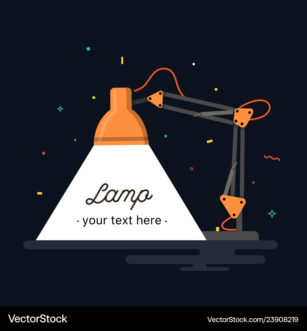 Table office lamp desktop electric Royalty Free Vector Image