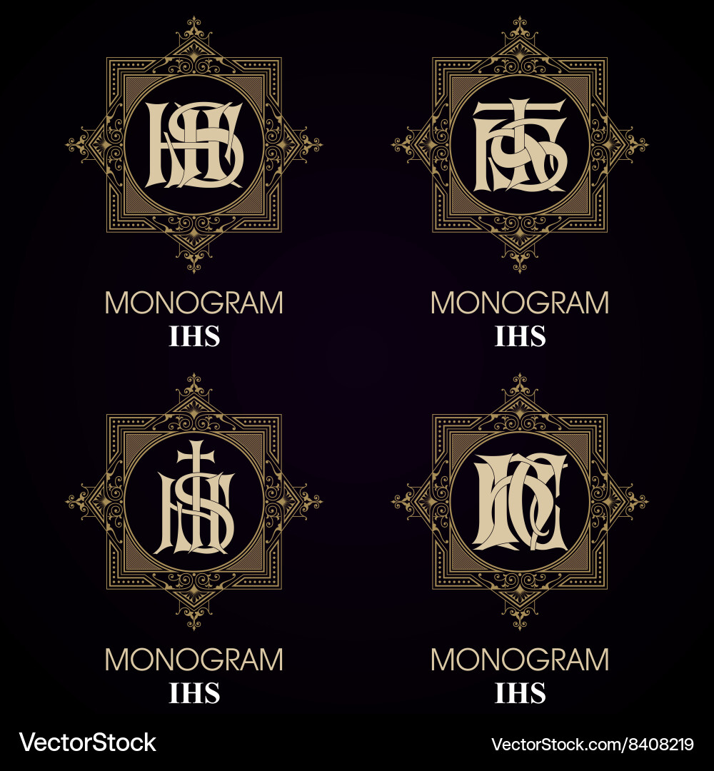 Vintage monograms - 4 sets series Royalty Free Vector Image