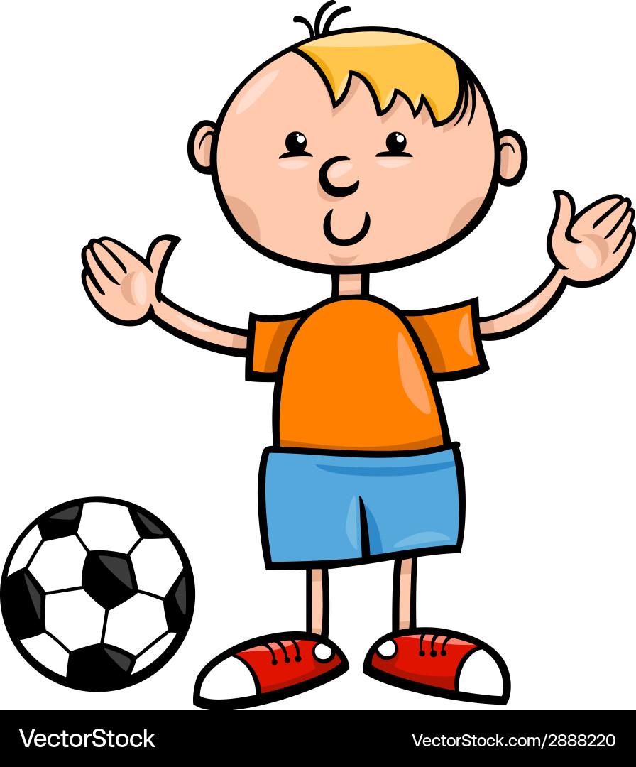 Boy with ball cartoon Royalty Free Vector Image