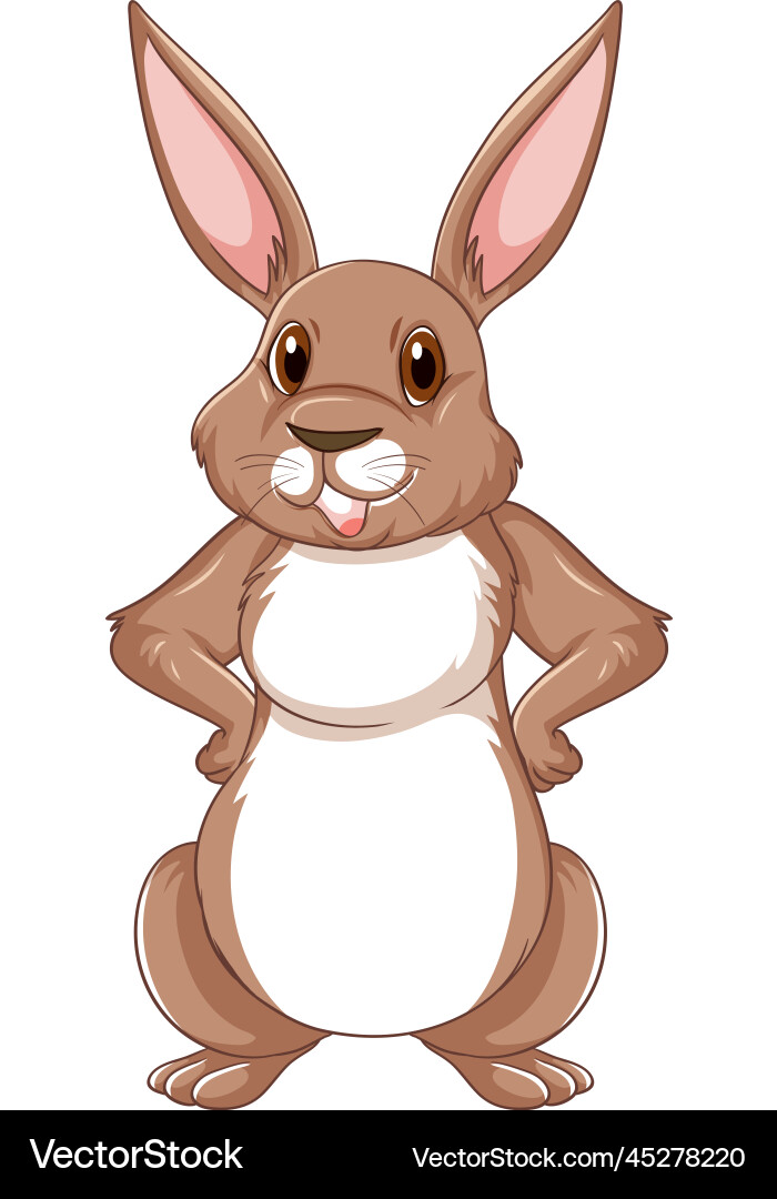 Cute brown rabbit cartoon character Royalty Free Vector