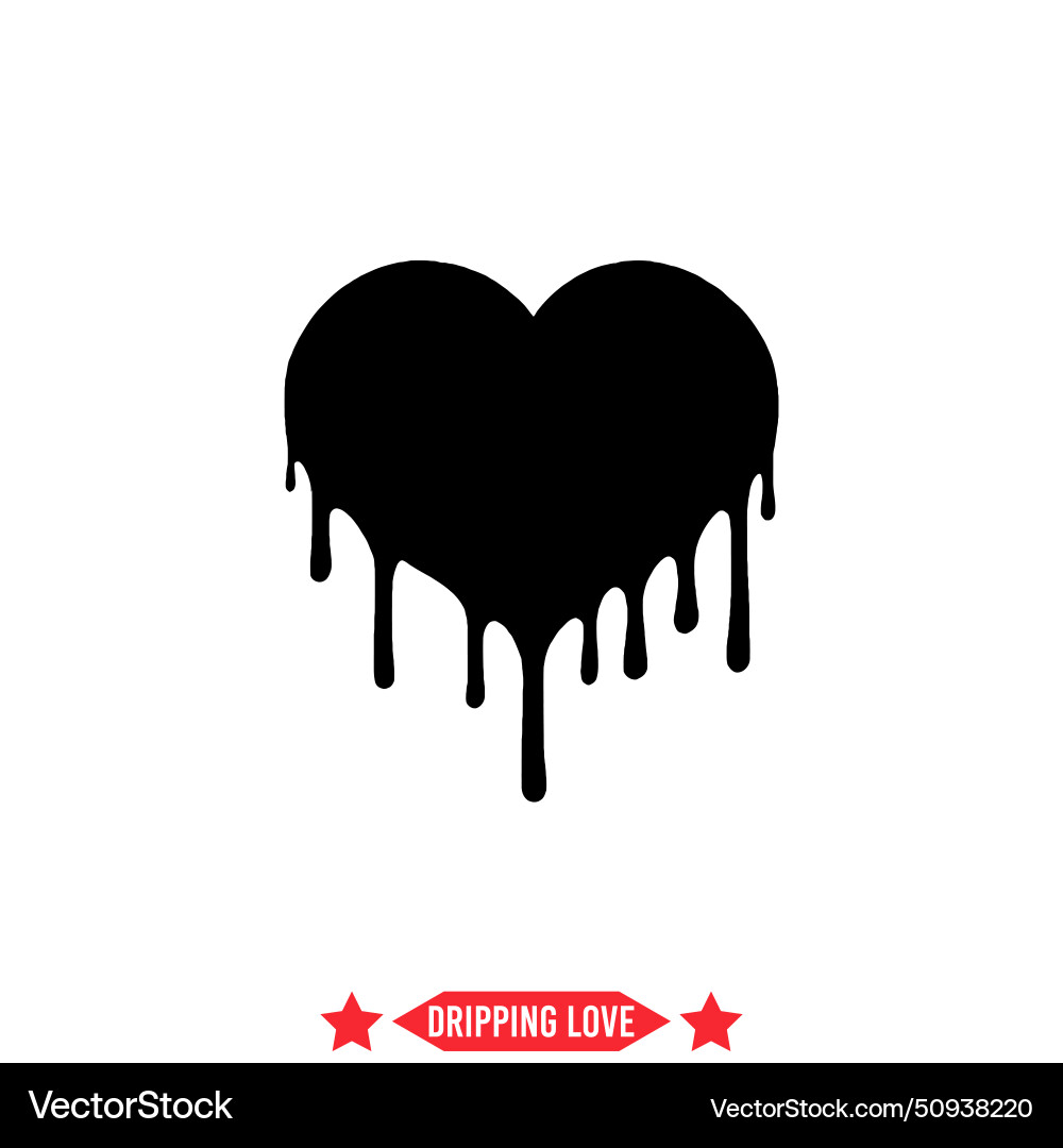 Dreamy delight dripping love silhouettes treasury Vector Image