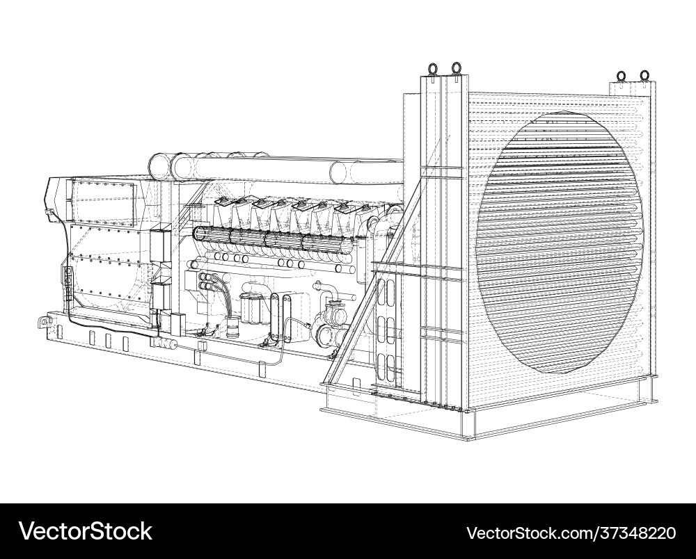 Large industrial diesel generator Royalty Free Vector Image