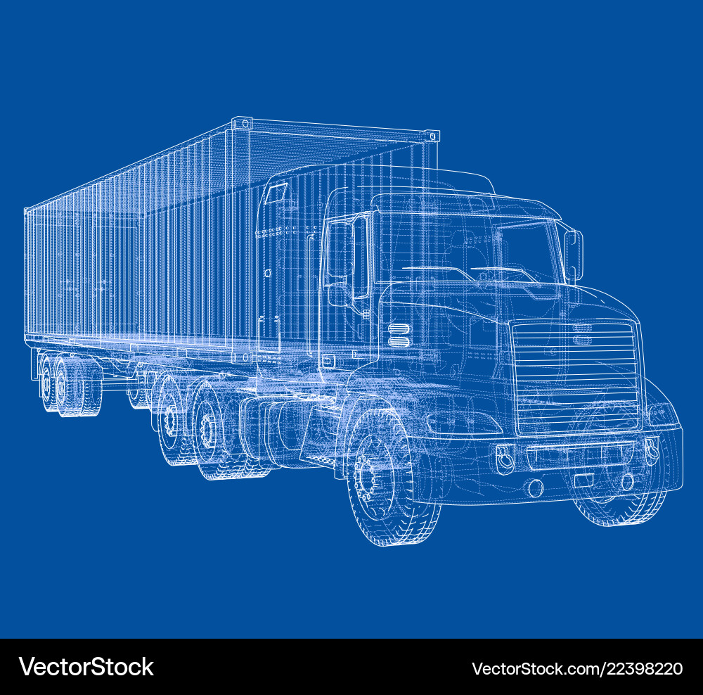 Logistic by container truck Royalty Free Vector Image