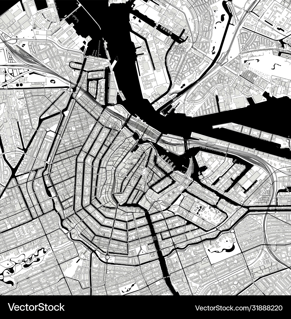 Map city amsterdam netherlands Royalty Free Vector Image