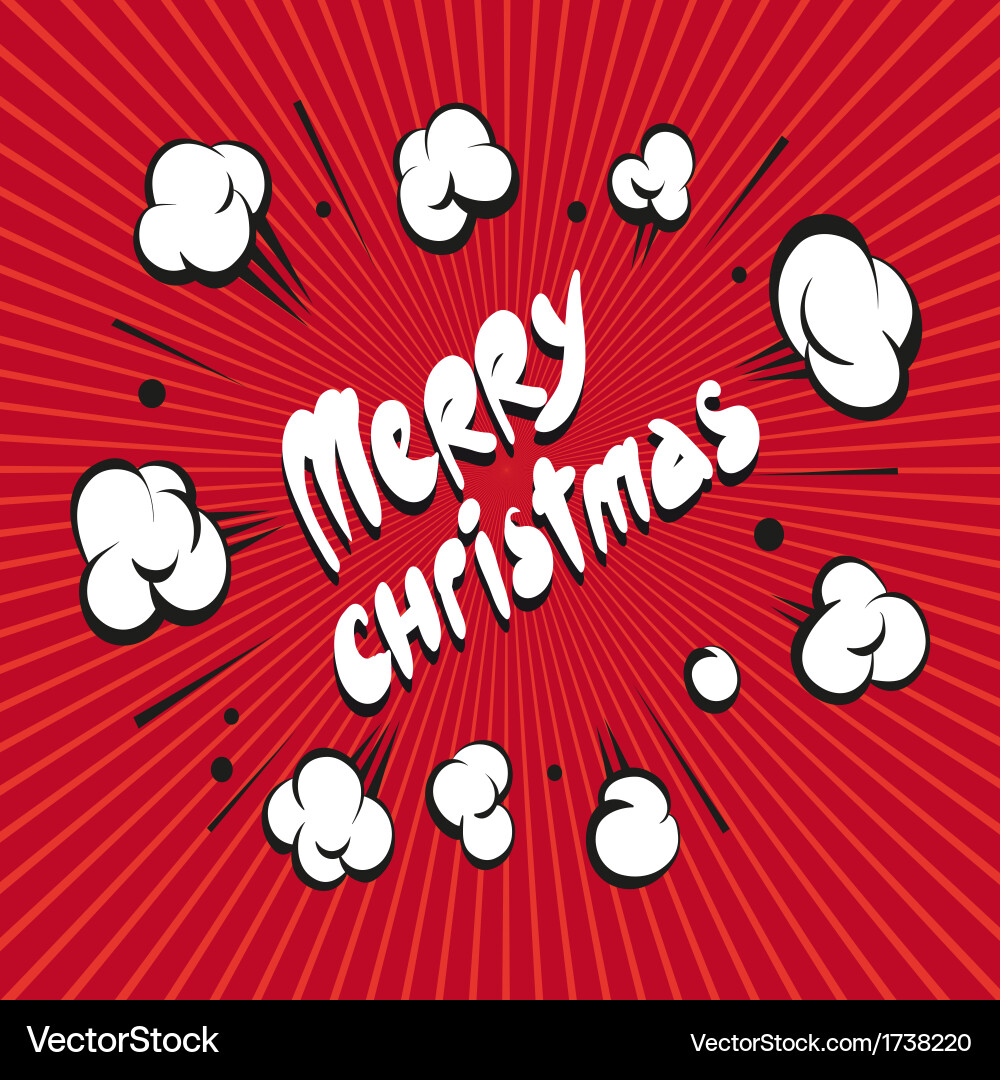 Merry christmas boom explosion Royalty Free Vector Image
