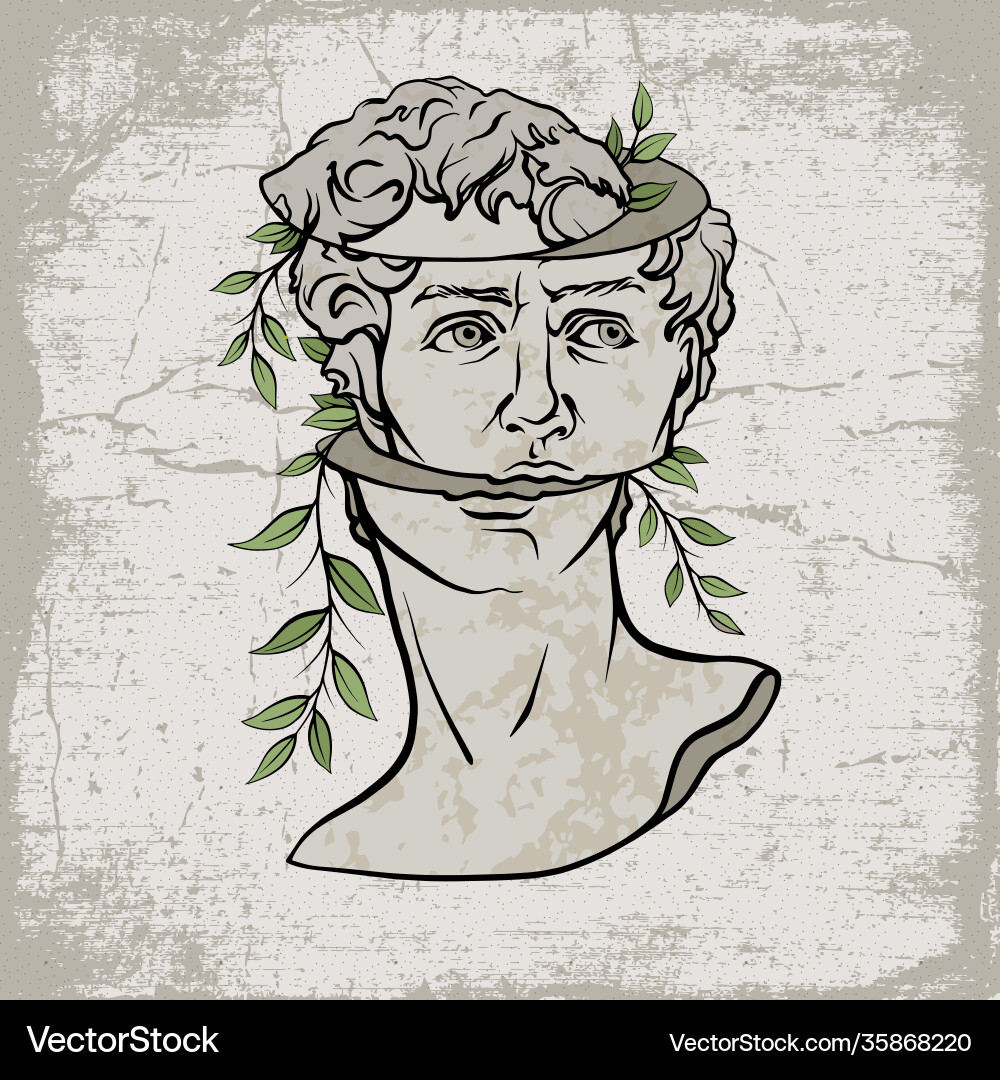 Michelangelo's David - Abstract Bust Royalty Free Vector