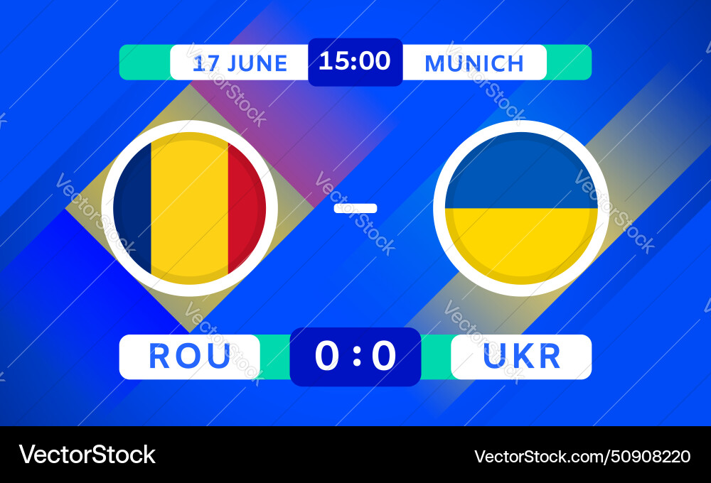 Romania vs ukraine match design element flags Vector Image